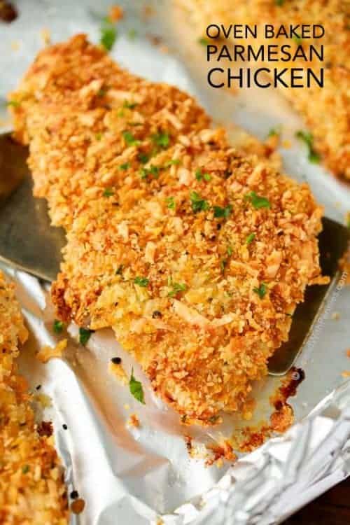 Crispy Parmesan Crusted Chicken (Baked) - Spend With Pennies