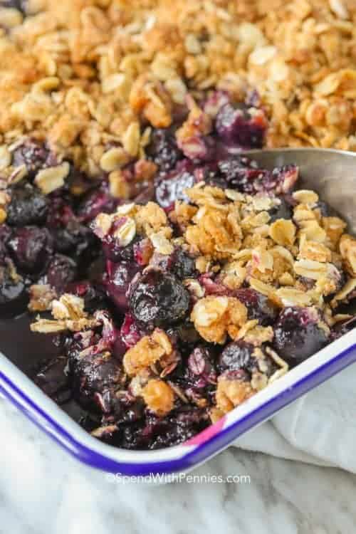 Quick & Easy Blueberry Crisp (+Secret Ingredient!) - Spend with Pennies