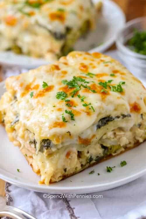Chicken Lasagna {Family Favorite} - Spend With Pennies