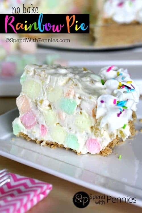 No Bake Rainbow Pie