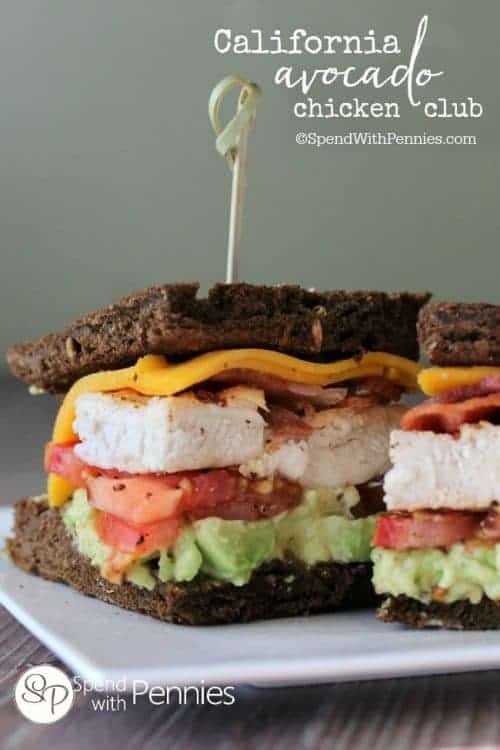 California Avocado Chicken Club Sandwich {Fresh Ingredients!}