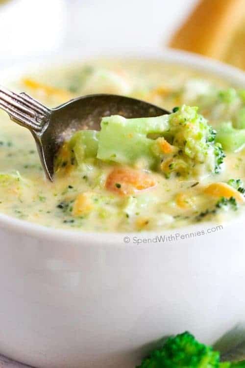 20 Minute Broccoli Cheese Soup {+Video!) - Spend with Pennies