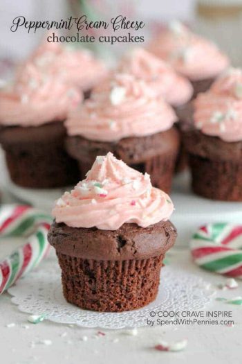 The BEST Peppermint Cream Cheese Cupcakes - Spend With Pennies