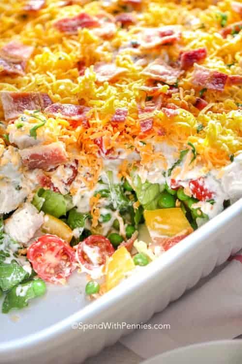 Ranch 7 Layer Salad {Loaded with Flavor!} - Spend With Pennies