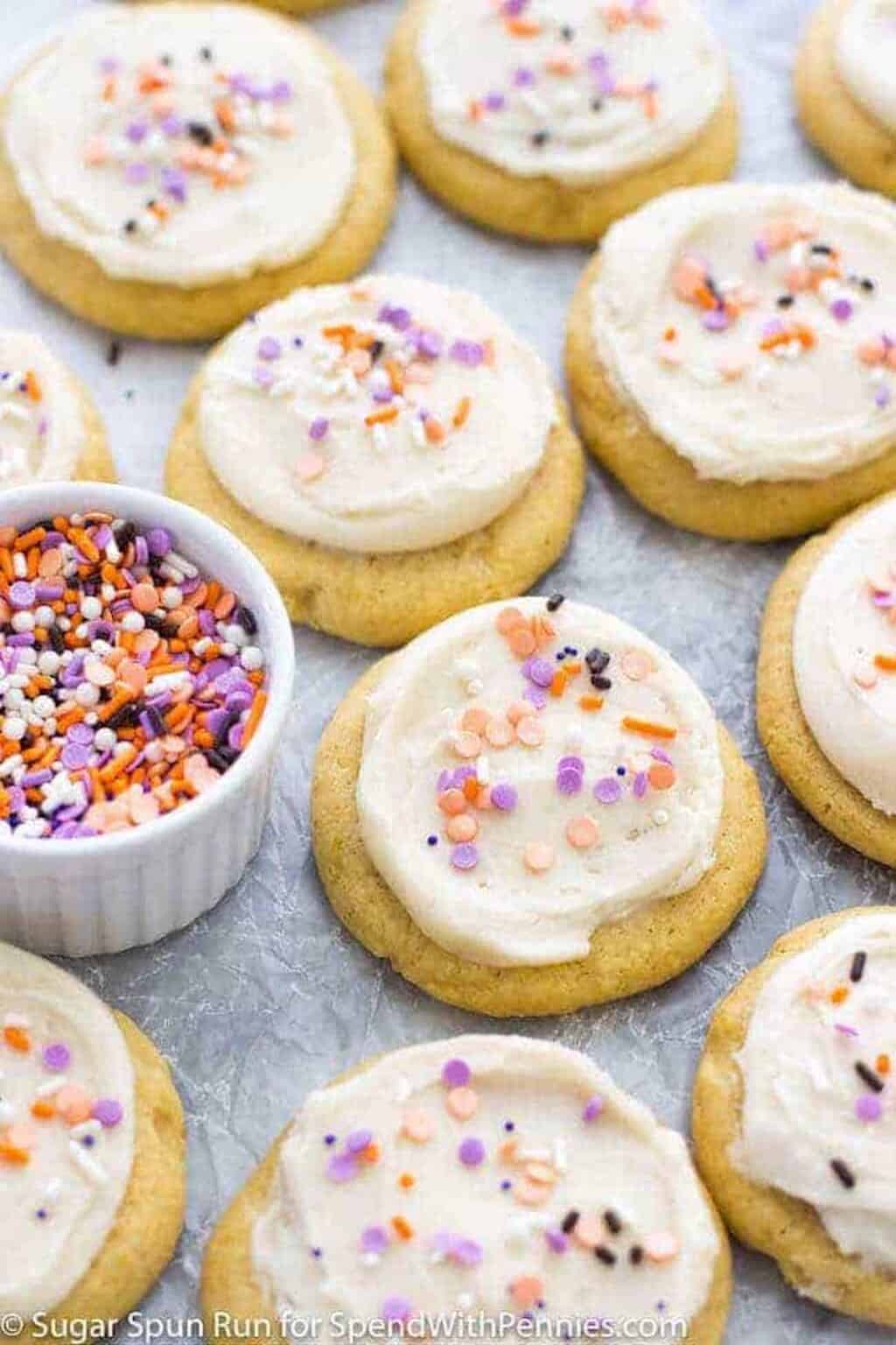Frosted Pumpkin Cookies - Spend with Pennies