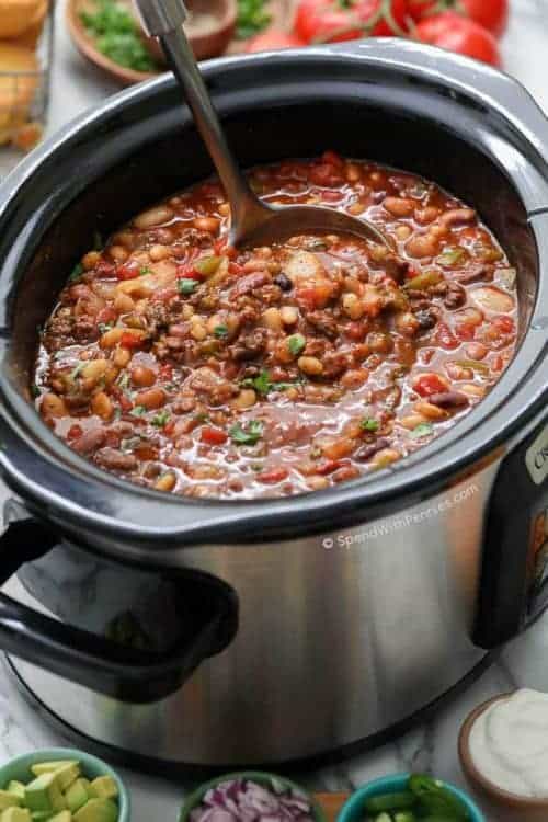15 Bean Slow Cooker Chili {Easy & Delicious} - Spend With Pennies