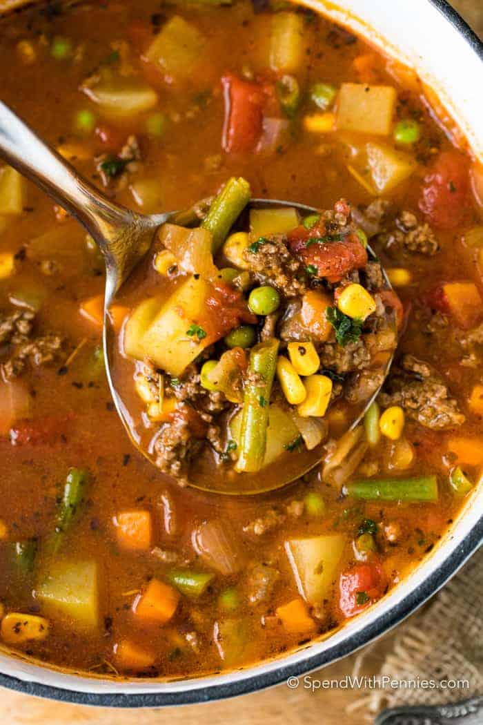 Easy Hamburger Soup Spend With Pennies