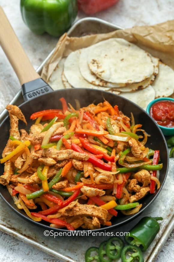 Easy Chicken Fajitas {30 Minute Meal} - Spend With Pennies