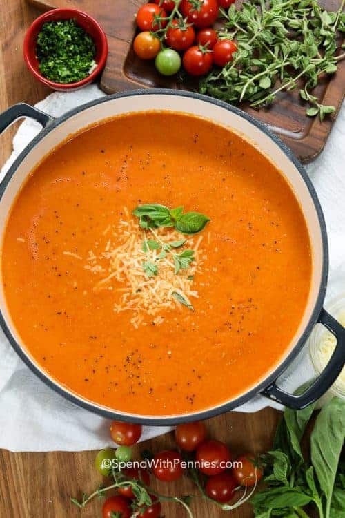 Homemade Tomato Soup (Fresh Tomatoes) {Easy & Fast} - Spend With Pennies