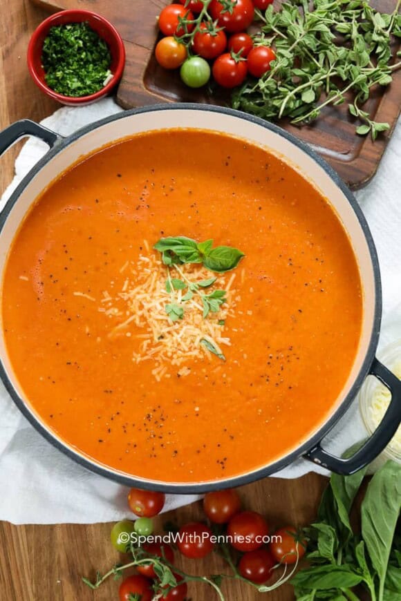 Homemade Tomato Soup (Fresh Tomatoes) {Easy & Fast} - Spend With Pennies
