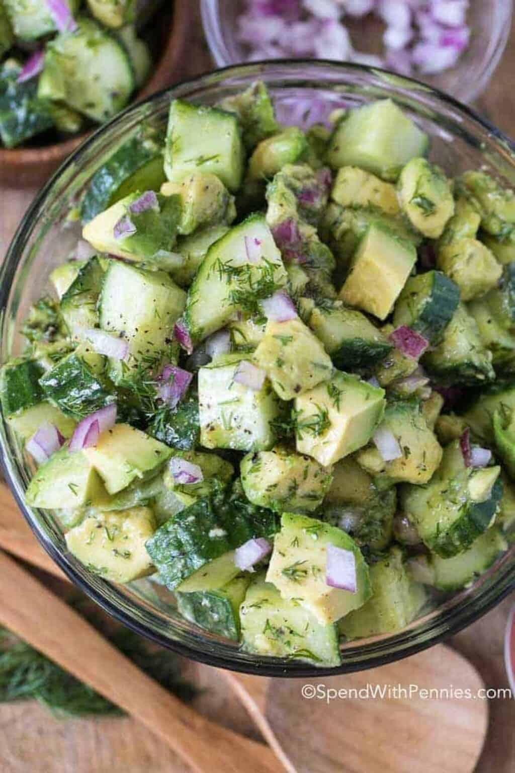 Cucumber Avocado Salad {Crisp & Creamy!} - Spend with Pennies