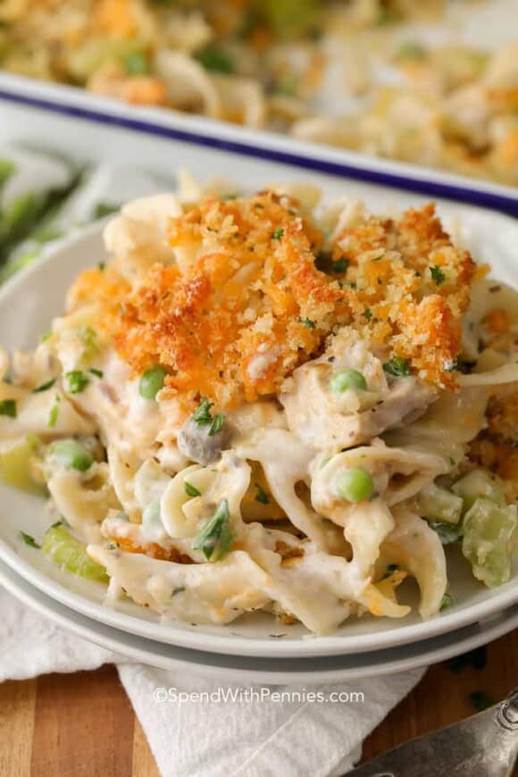 Easy Tuna Casserole {Classic Comfort Food} - Spend With Pennies