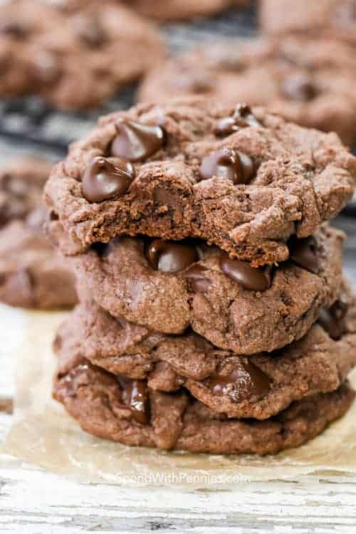 Chocolate Cake Mix Cookies {4 Simple Ingredients!} - Spend With Pennies