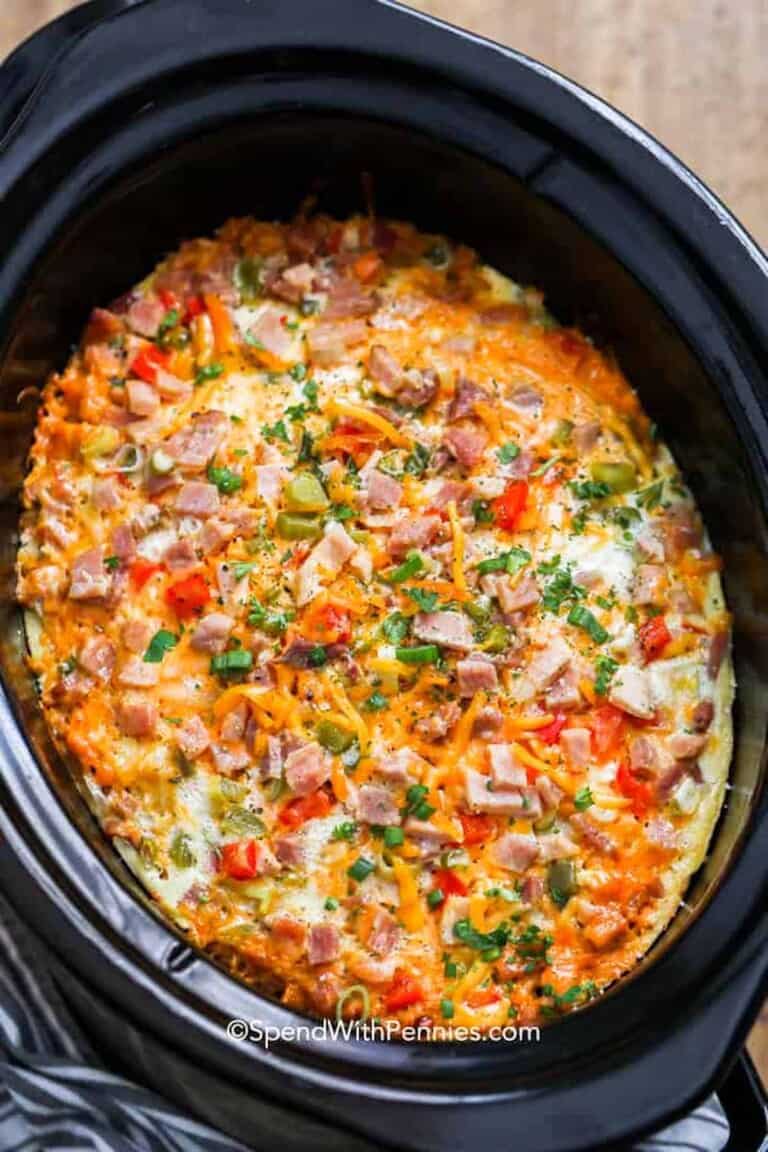 CrockPot Breakfast Casserole {Set Overnight!} - Spend With Pennies