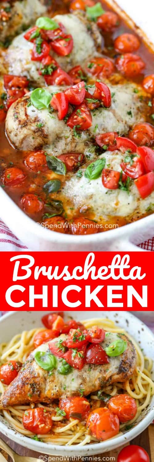 Baked Bruschetta Chicken - Spend With Pennies