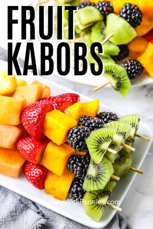 Rainbow Fruit Kabobs {and dip recipe} - Spend With Pennies