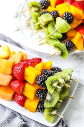 Rainbow Fruit Kabobs {and dip recipe} - Spend With Pennies