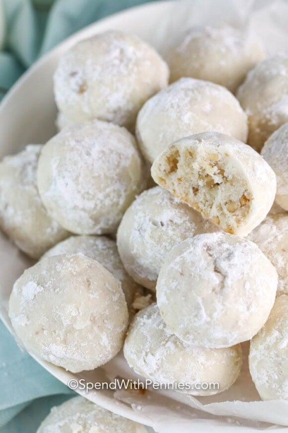 Snowball Cookies {Melt In Your Mouth!} - Spend With Pennies