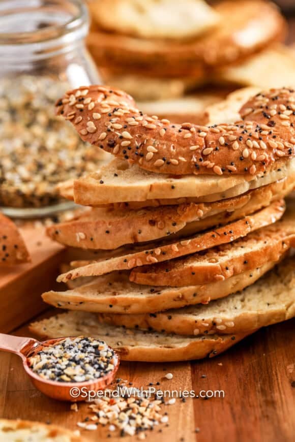 Homemade Bagel Chips {Just 3 Ingredients!} - Spend With Pennies
