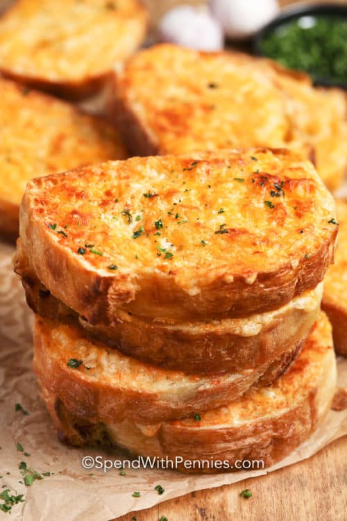 Garlic Cheese Toast {Ready in 15 minutes!} - Spend With Pennies