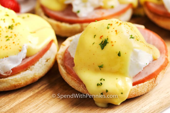 Homemade Eggs Benedict (with easy Hollandaise) - Spend With Pennies