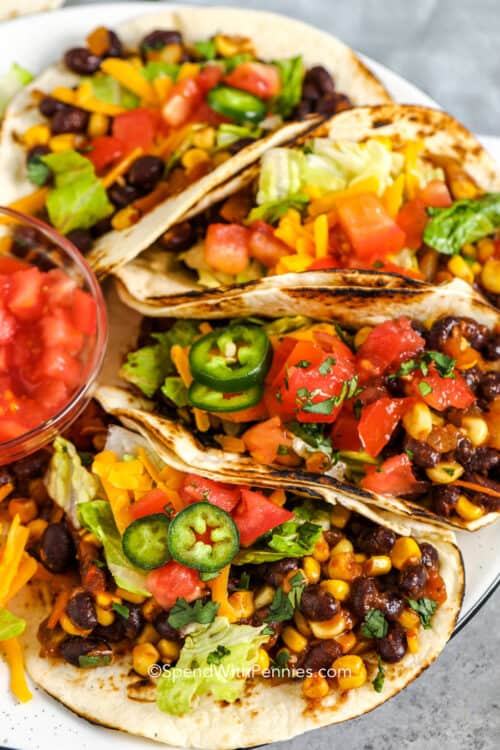 Black Bean Tacos {Quick & Easy!} - Spend With Pennies