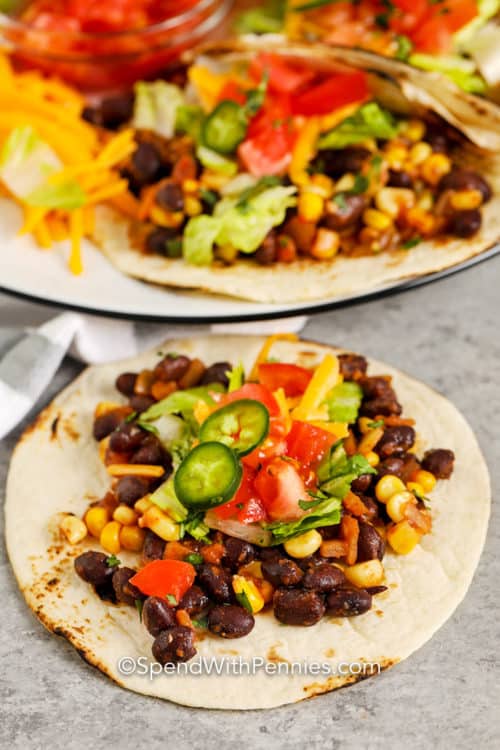 Black Bean Tacos {Quick & Easy!} - Spend With Pennies