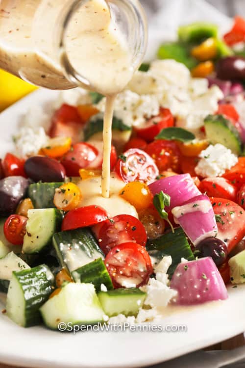 Greek Salad Dressing {Quick & Full of Flavor!} - Spend With Pennies