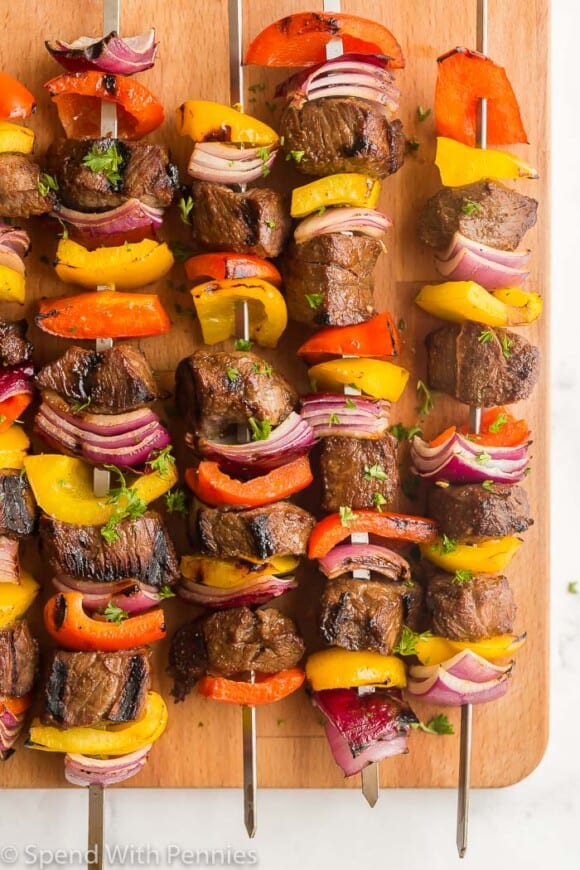 Easy Beef Kabobs {Great for Entertaining!} - Spend With Pennies