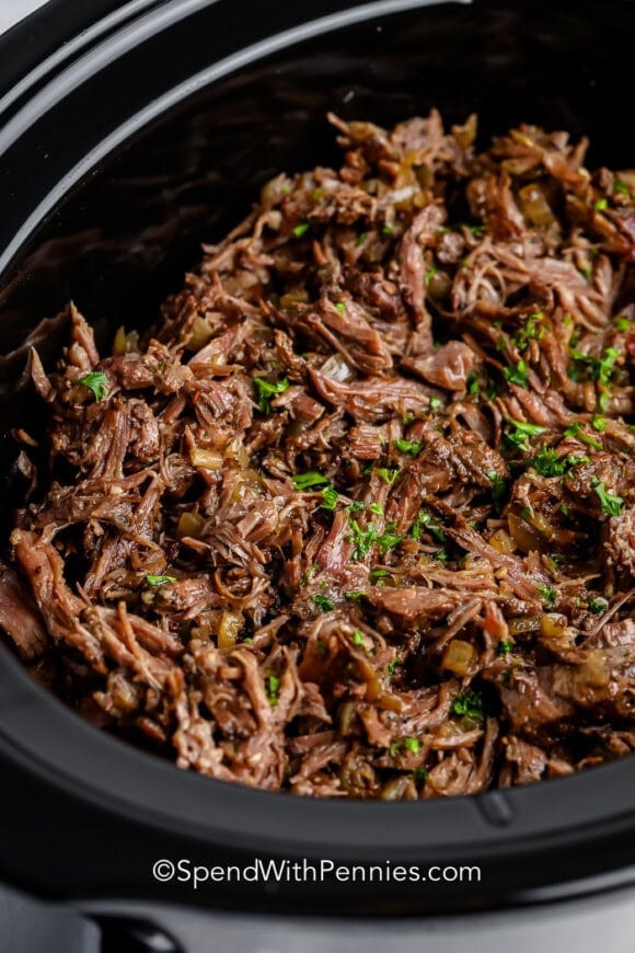Slow Cooker Barbacoa Beef (Made in the Slow Cooker) - Spend With Pennies
