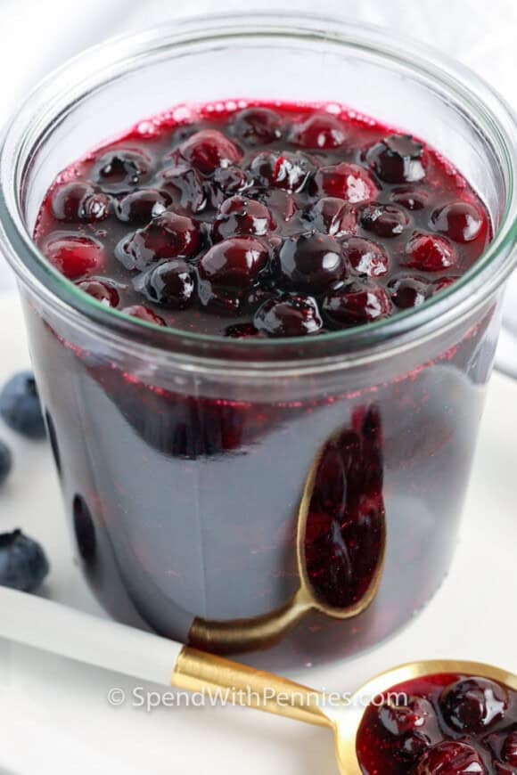 Homemade Blueberry Sauce (Only 4 Ingredients!) - Spend With Pennies