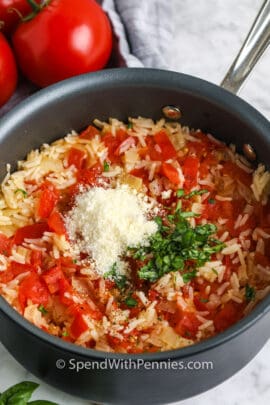 Tomato Basil Rice {With Fresh Tomatoes!} - Spend With Pennies