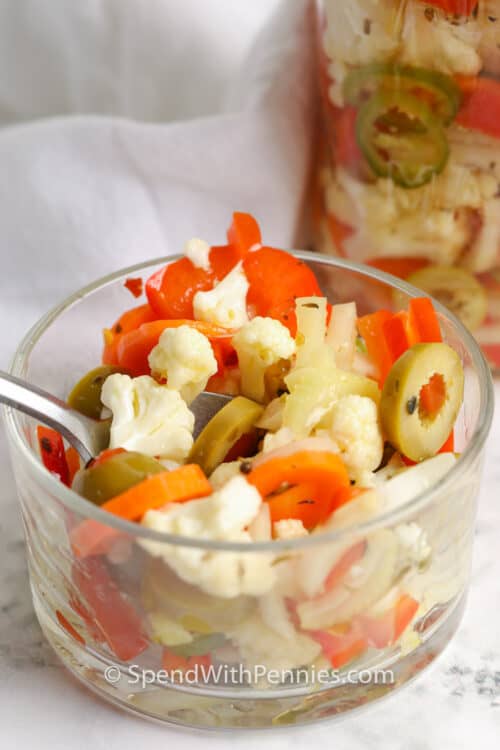 Easy Giardiniera (Pickled Vegetables) - Spend With Pennies