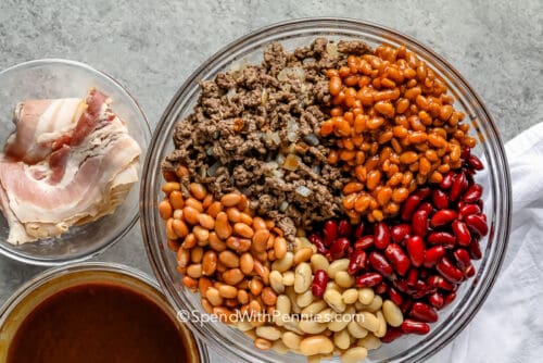 Cowboy Beans (Topped with Bacon!) - Spend With Pennies