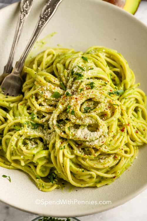Creamy Avocado Pasta (Ready in 25 Minutes!) - Spend With Pennies