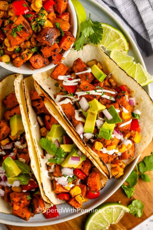 Sweet Potato Tacos (Fresh & Flavorful!) - Spend With Pennies