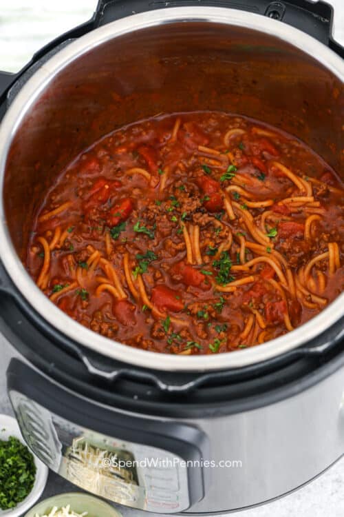 Instant Pot Spaghetti (With Uncooked Pasta) - Spend With Pennies