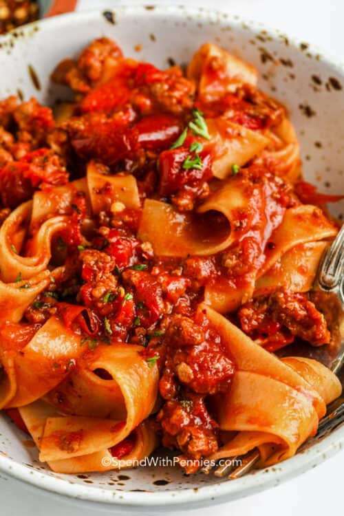 Pappardelle with Italian Sausage (Fresh & Flavorful!) - Spend With Pennies