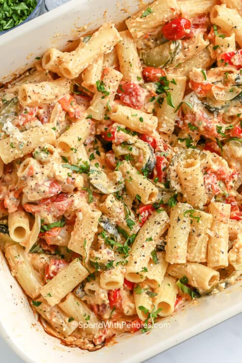 Roasted Vegetable Feta Pasta