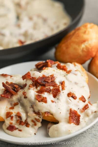 Creamy Bacon Gravy (easy to make) - Spend With Pennies