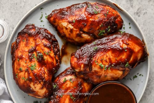 Baked BBQ Chicken Breasts (3 Ingredients)
