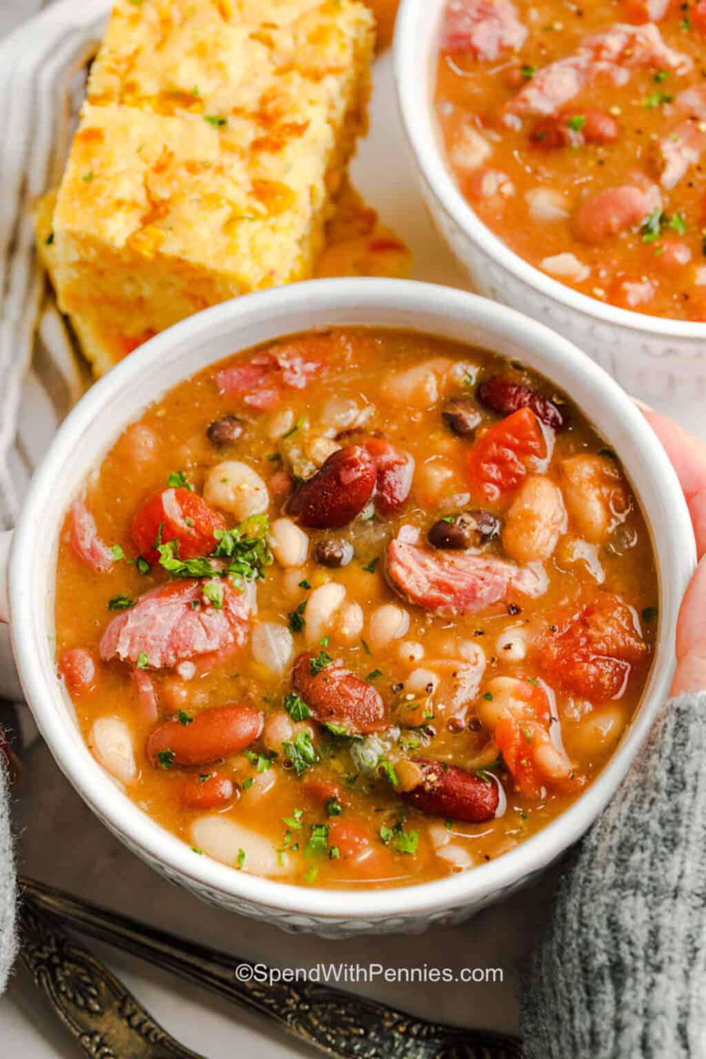 Hearty Bean Soup with Smoked Sausage - Spend With Pennies