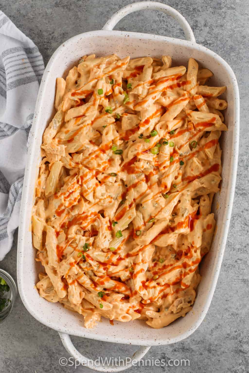 Buffalo Chicken Pasta Bake