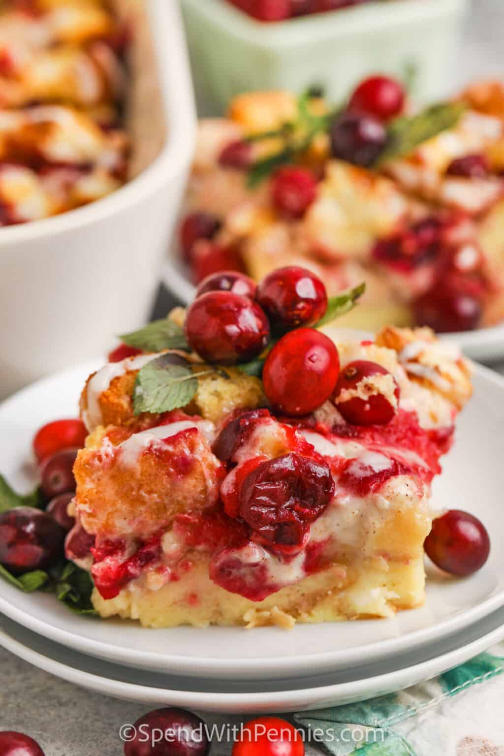 Cranberry Breakfast Bread Pudding