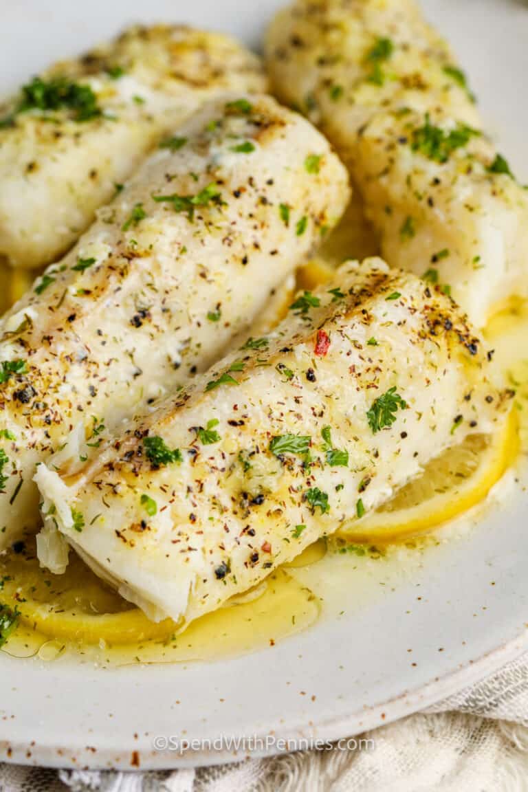 Lemon Garlic Butter Baked Cod