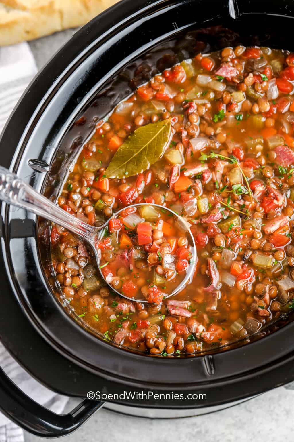 Crock Pot Ham and Lentil Soup