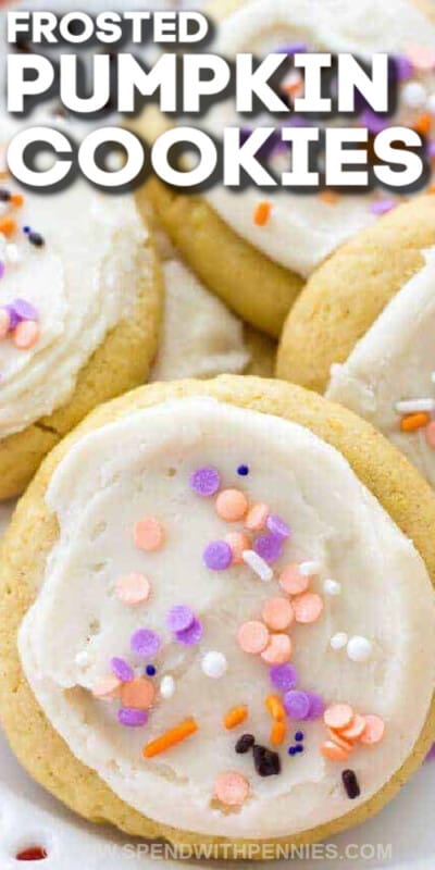 Frosted Pumpkin Cookies - Spend with Pennies