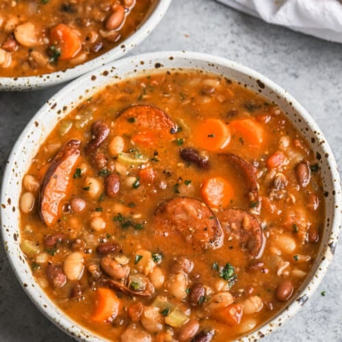 Hearty Bean Soup with Smoked Sausage - Spend With Pennies