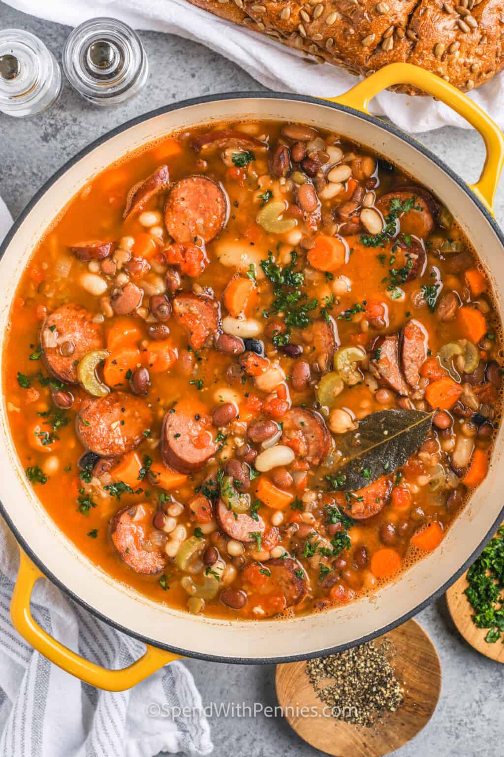 Hearty Bean Soup with Smoked Sausage