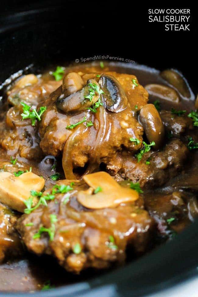 Slow Cooker Salisbury Steak Video Spend With Pennies